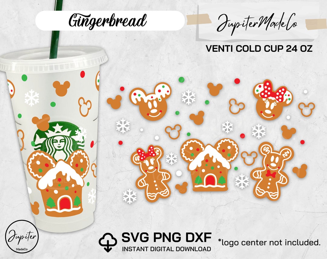 Christmas Cute Gingerbread Cookie Wrap Svg Cold Cup Venti Cup 24 Oz ...