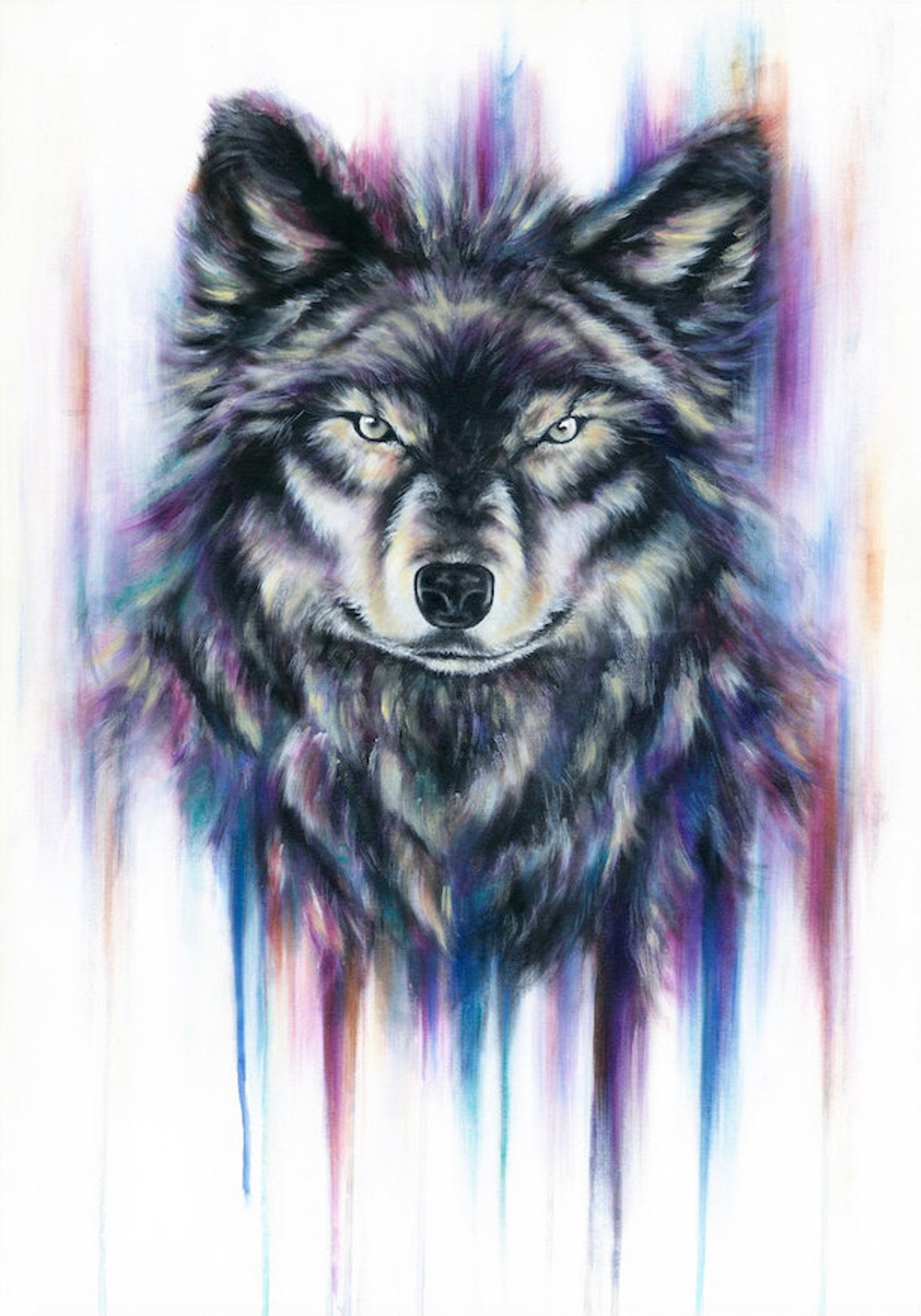 Wolf Art Print Wolf Painting Wolf Art Fine Art Print | Etsy