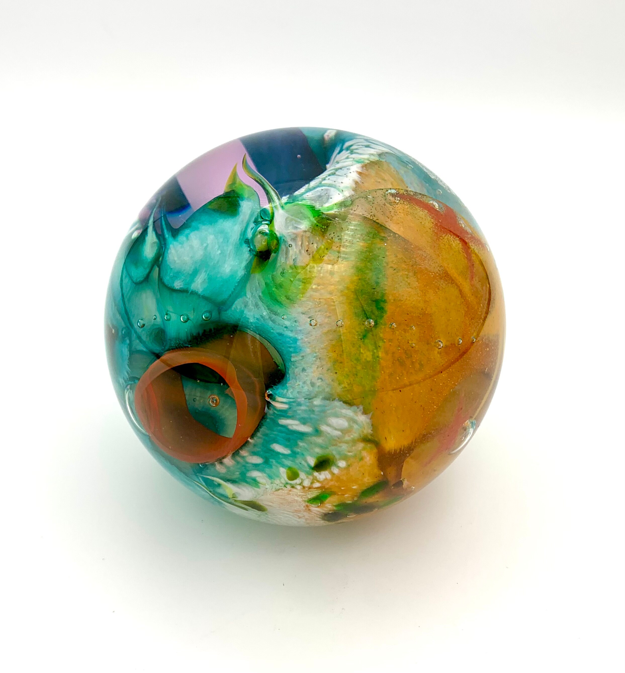 Glass Underwater Reef Paperweight Gold and Blue - Etsy