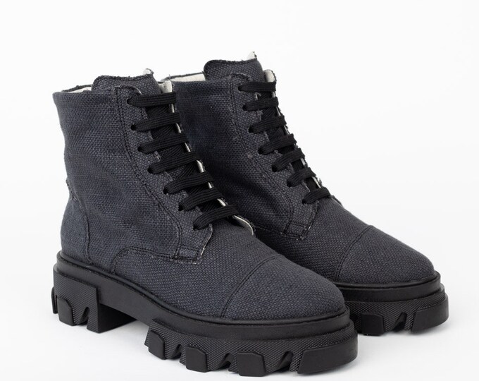 Antique Boots Victorian Edwardian Button Tu-tone Boots Black Leather ...