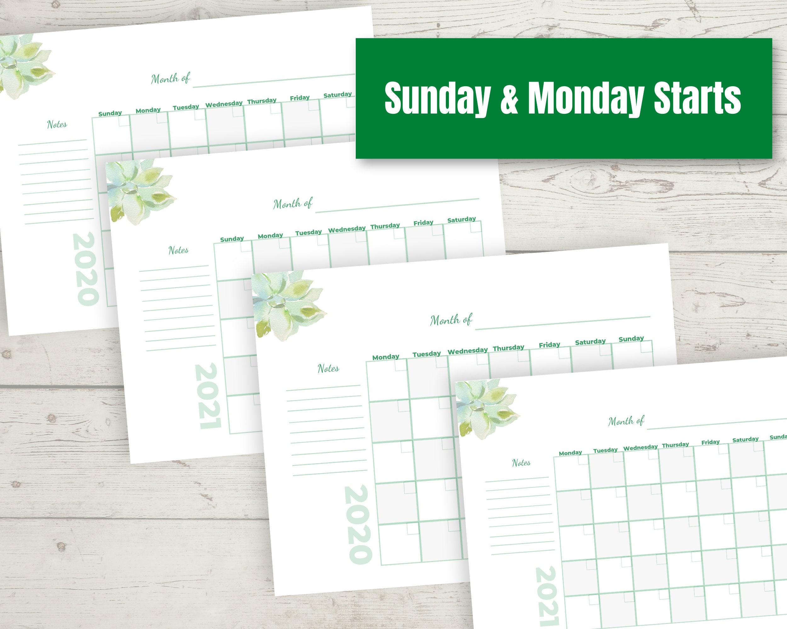 Printable Calendar Bundle - Etsy