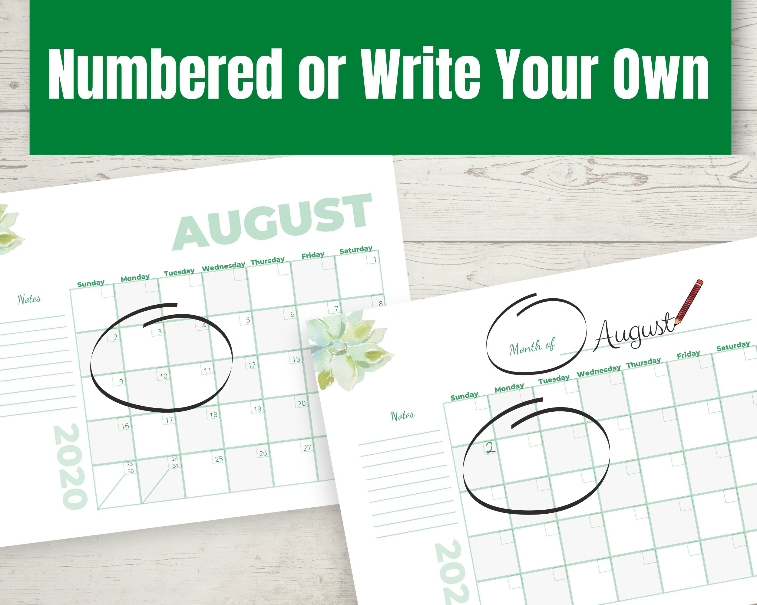 Printable Calendar Bundle - Etsy
