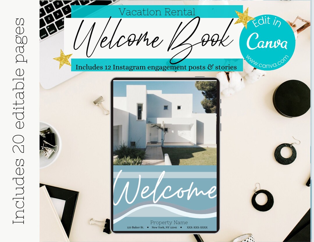 Vacation Rental Welcome Book, Canva Editable Template, House Manual ...