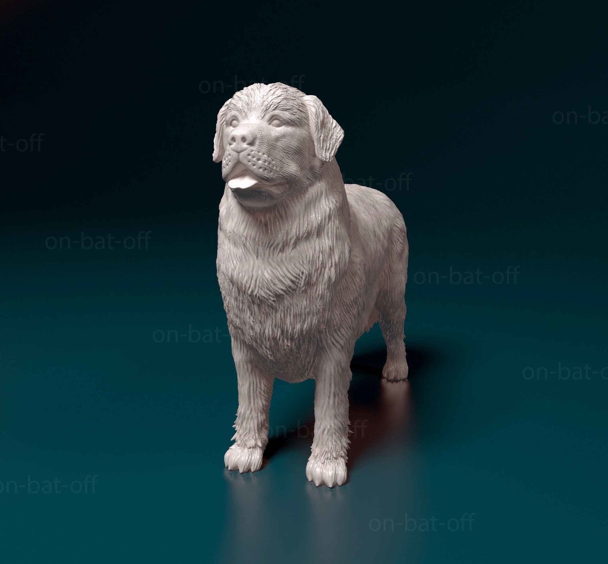 3D Printed Newfoundland Dog Statue Ready-to-paint Unpainted - Etsy