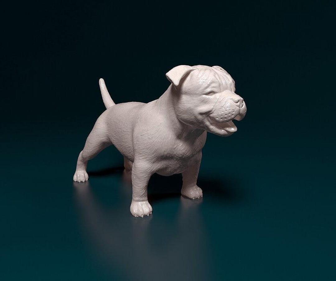 3D Printed Bully Puppy – Mini Dog Figurine, Pet Memorial Sculpture ...