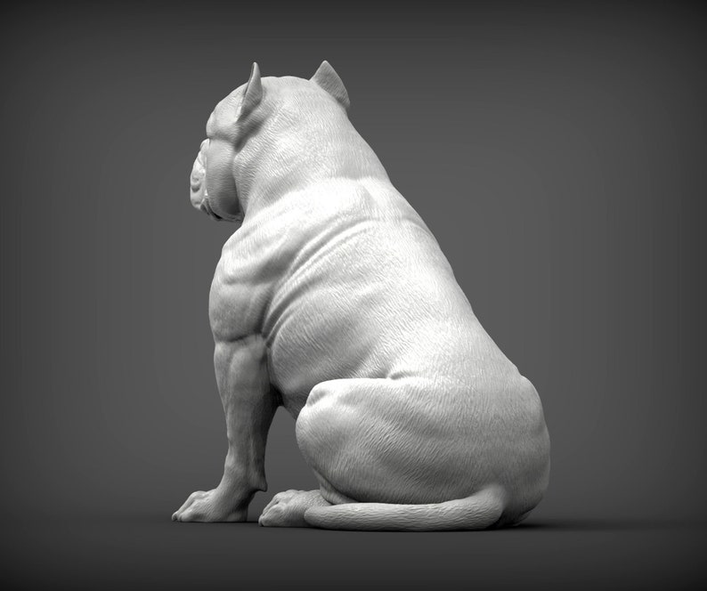 American Bully 3D Printed Dog Statue for Pet Memorial or Shelf Display ...