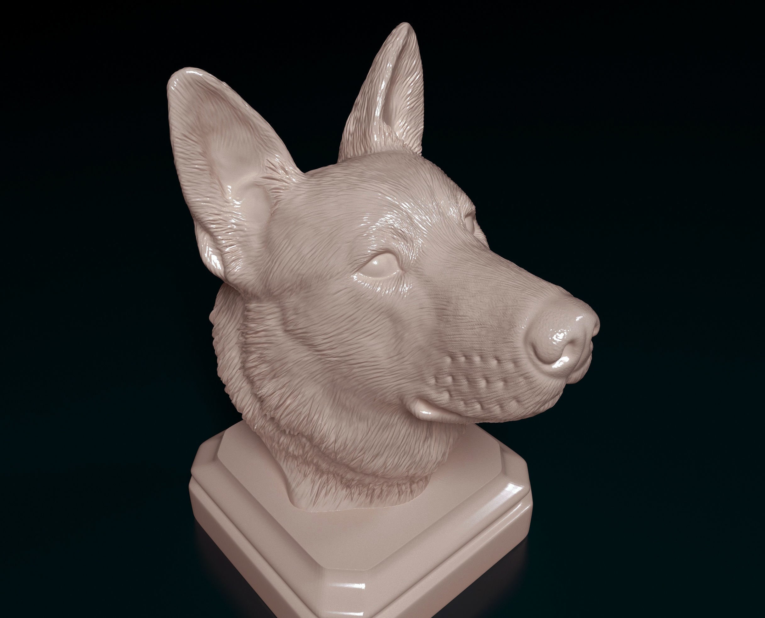 3D Printed German Shepherd Dog Head Bust | Etsy