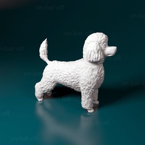3D Printed Toy Poodle Dog Statue Ready-to-paint Unpainted Printing or ...