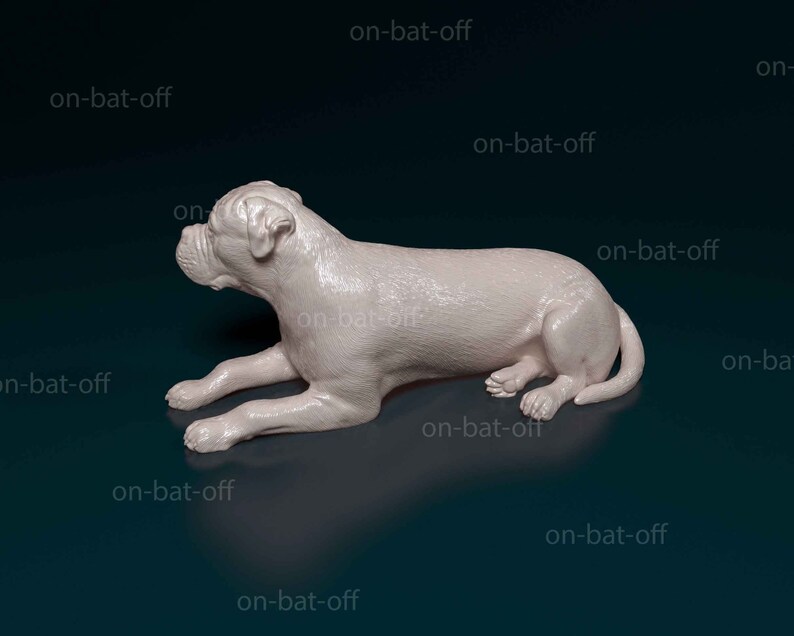 3D Printed American Bulldog Dog Statue Ready-to-paint - Etsy