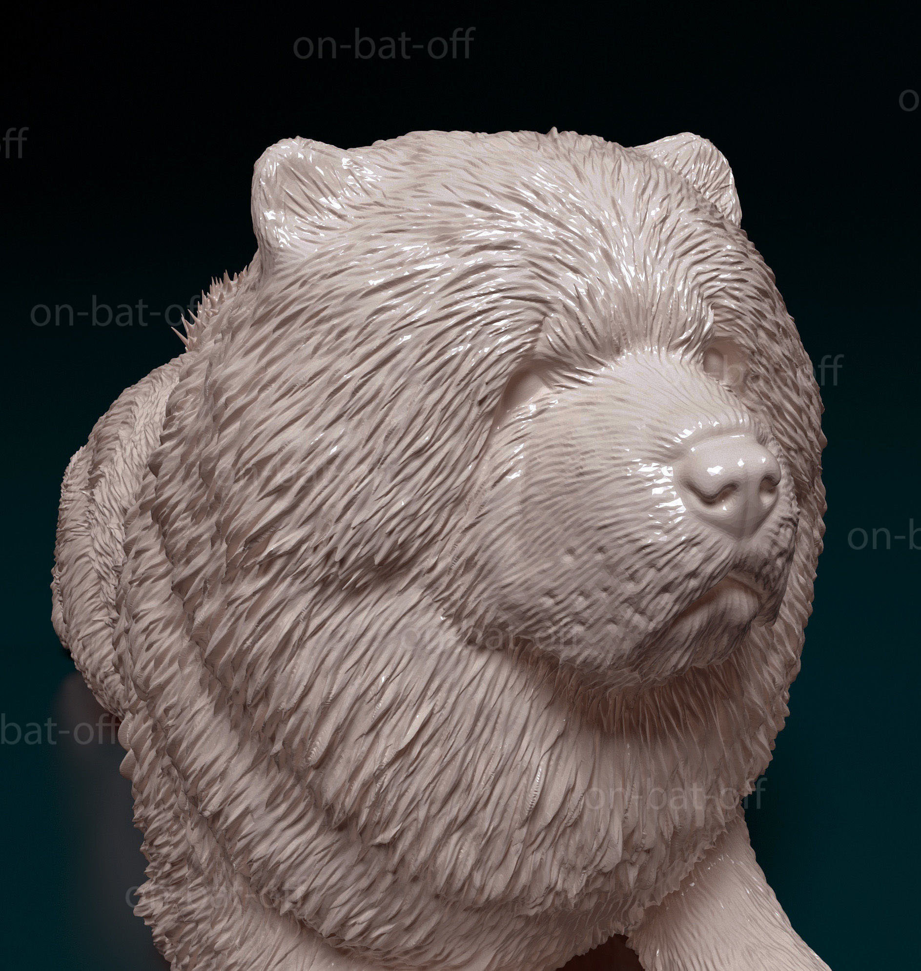 3D Printed Chow-chow Dog Statue Ready-to-paint Unpainted - Etsy
