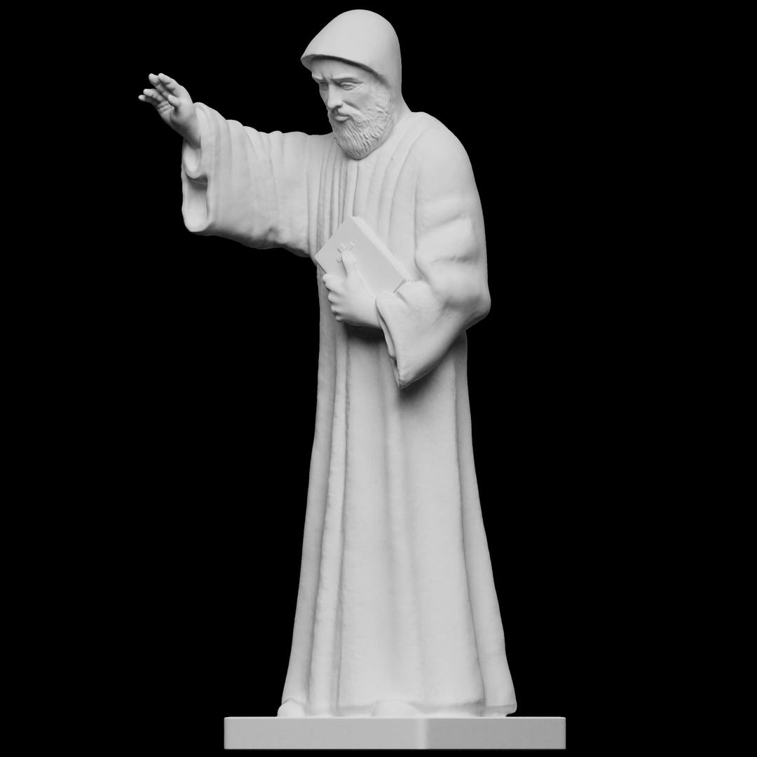 3D Printed St. Charbel Sculpture Replica - Belarus Statue Reproduction ...