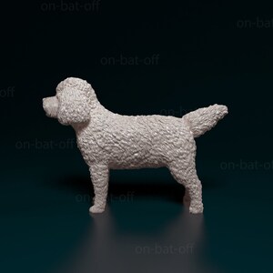 3D Printed Cockapoo Dog Statue - Ready-to-paint Unpainted Printing or ...