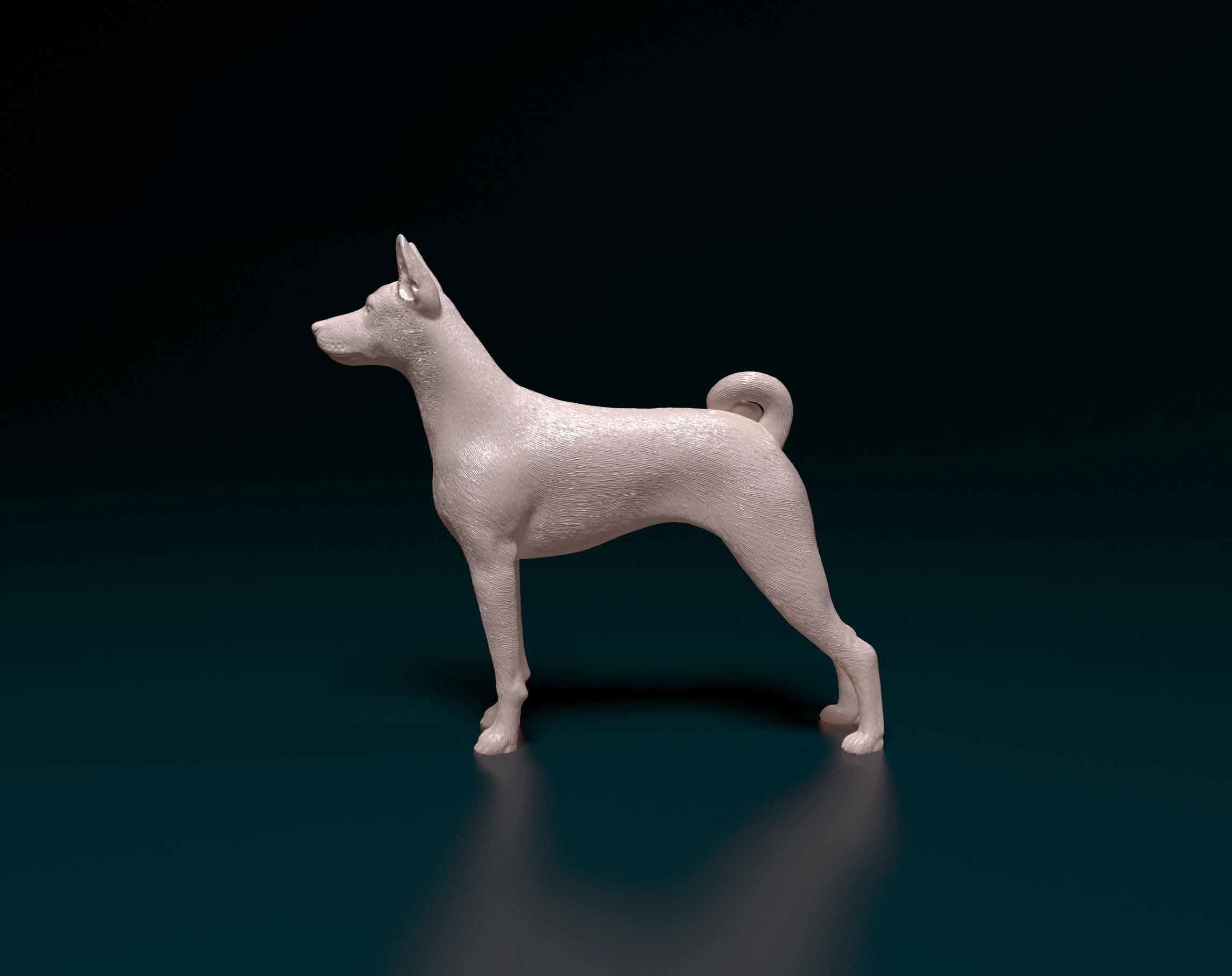 3D Printed Basenji Dog Statue Ready-to-paint Unpainted - Etsy