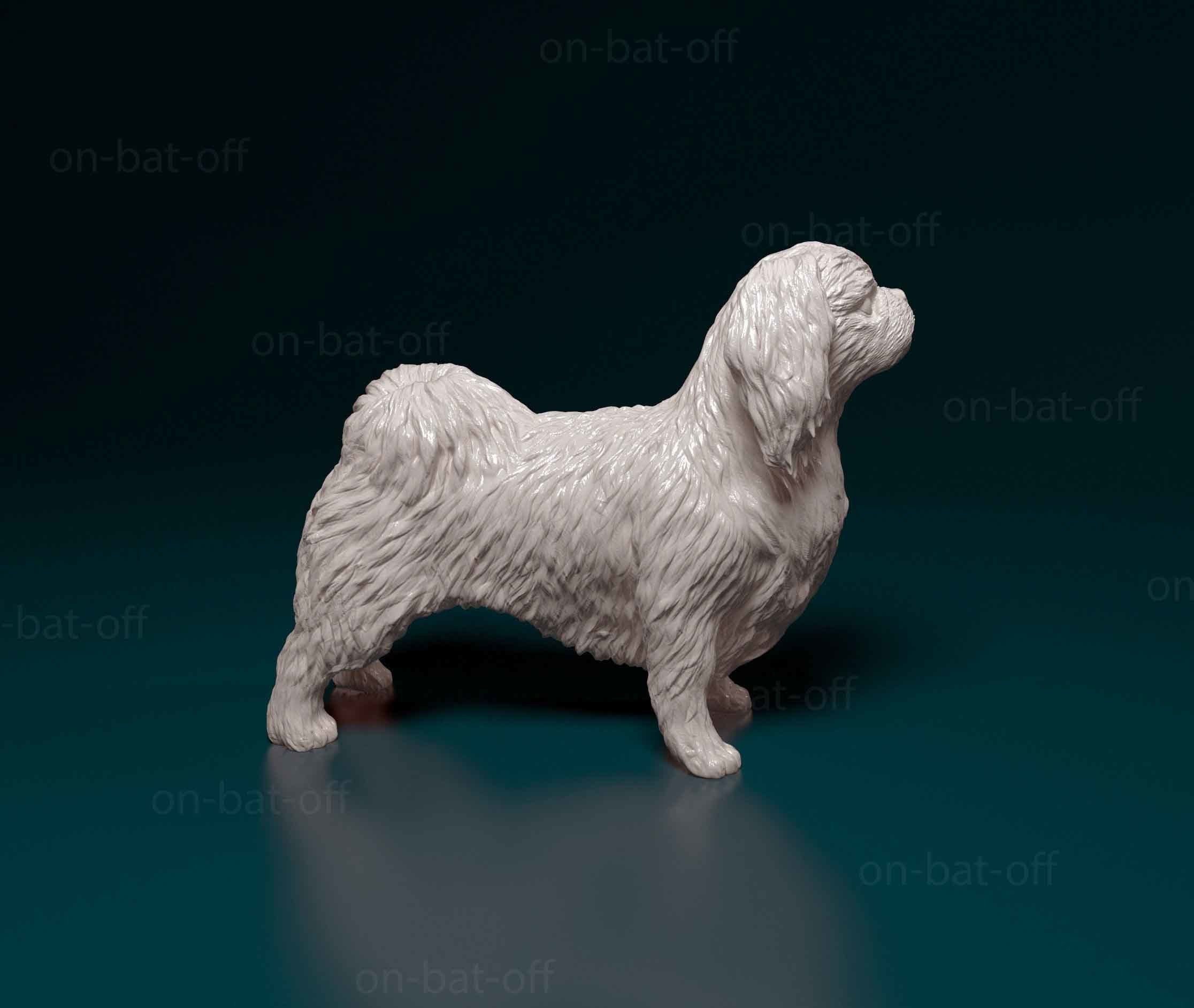 3D Printed Pekingese Dog Statue - Ready-to-paint Unpainted Printing or ...