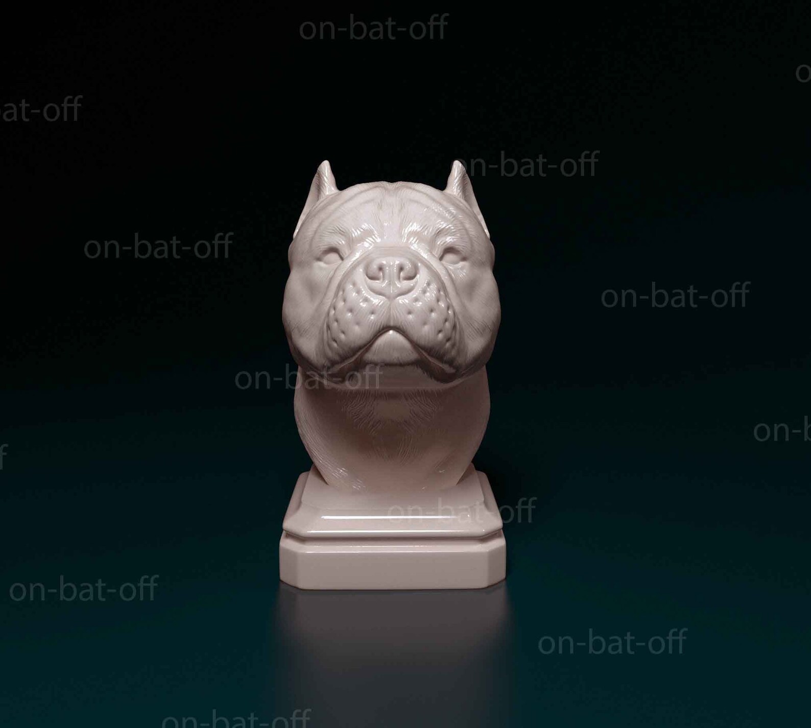 3D Printed American Bully Dog Bust Statue - Ready-to-paint Unpainted ...
