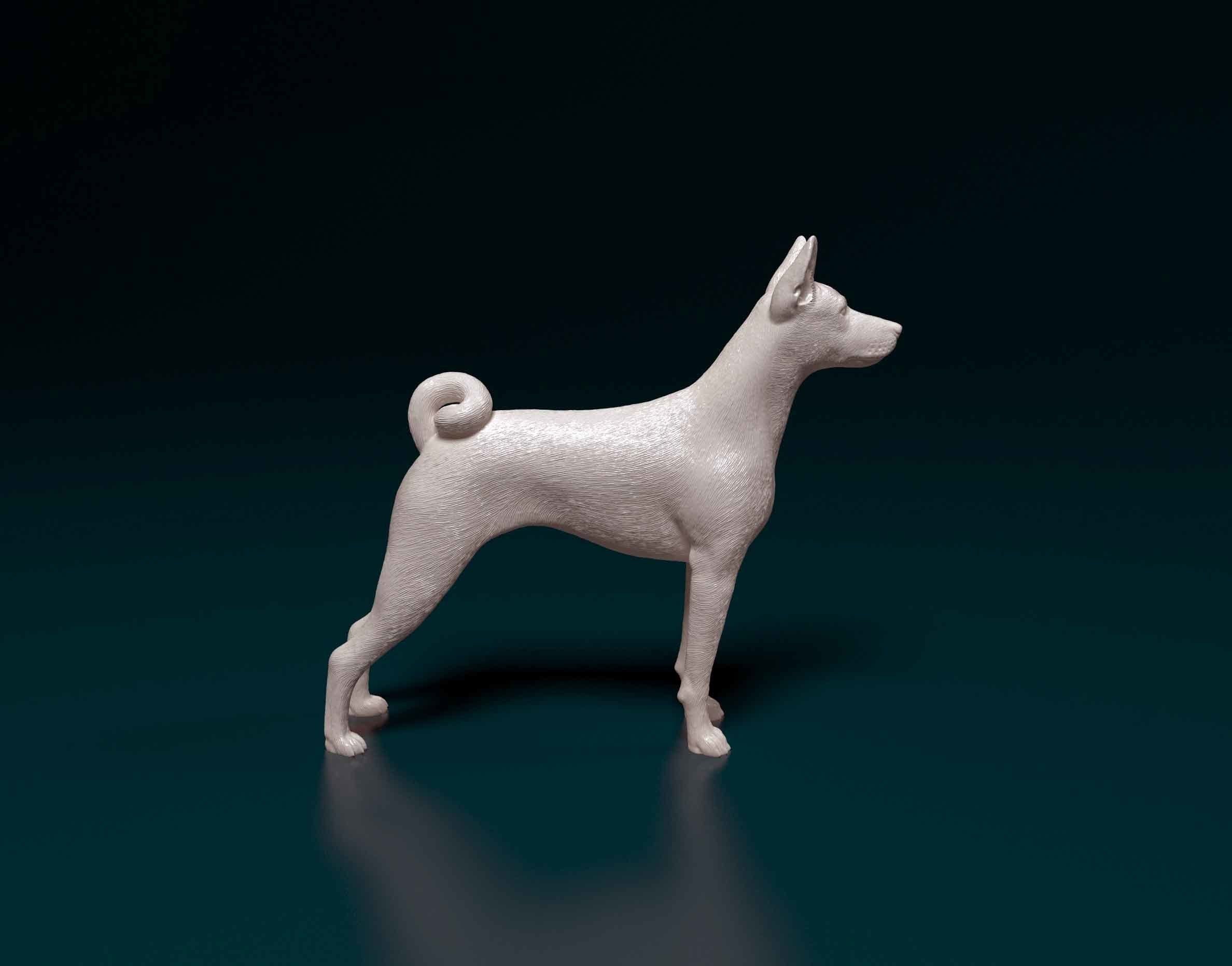 3D Printed Basenji Dog Statue Ready-to-paint Unpainted - Etsy