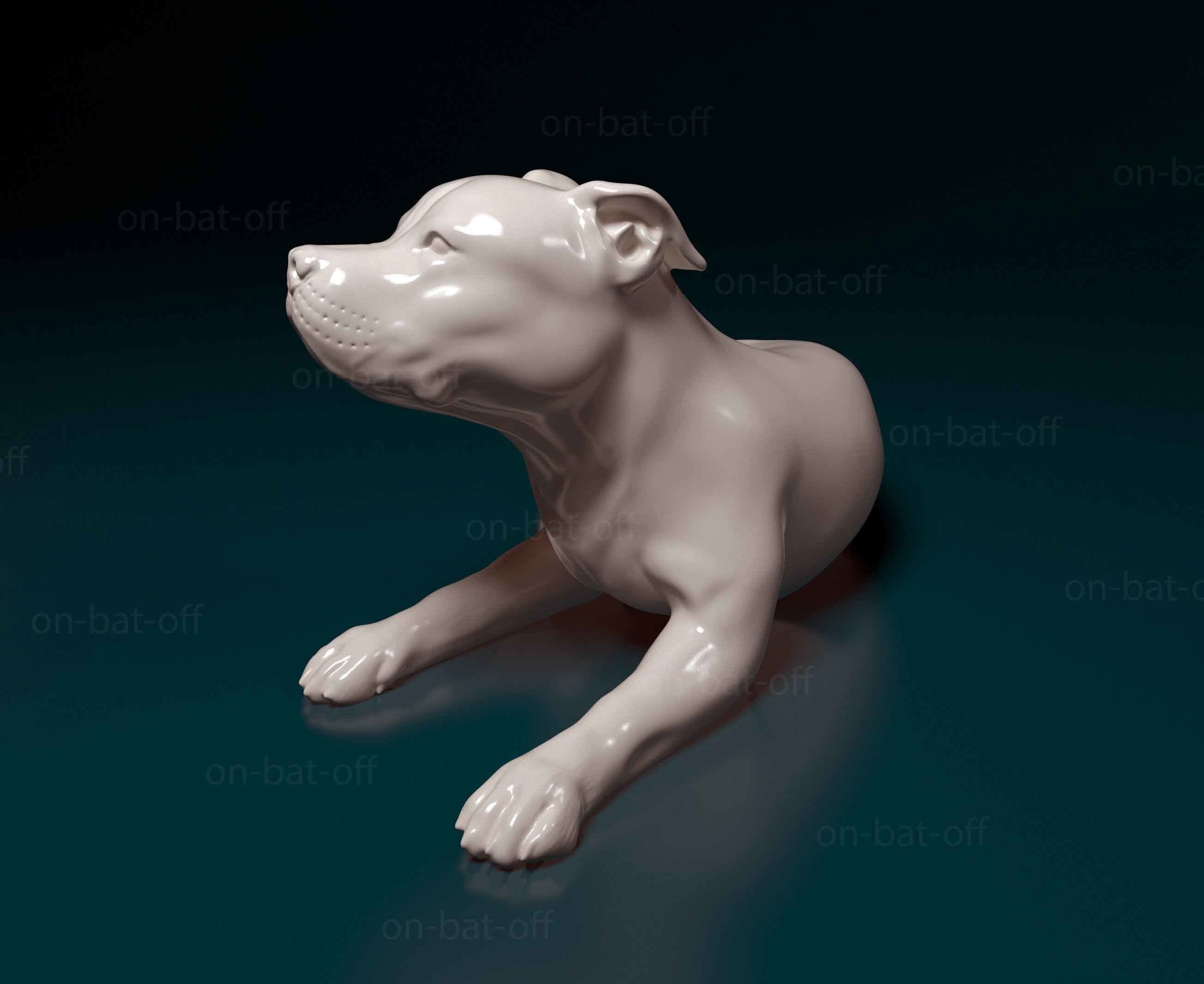 3D Printed Pitbull Dog Statue | Etsy Australia