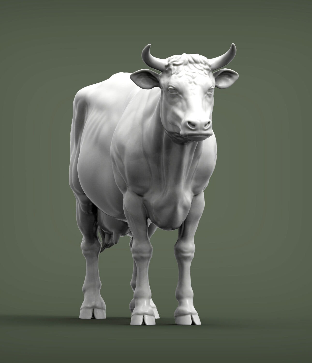 3D Printed Cow Statue - Etsy