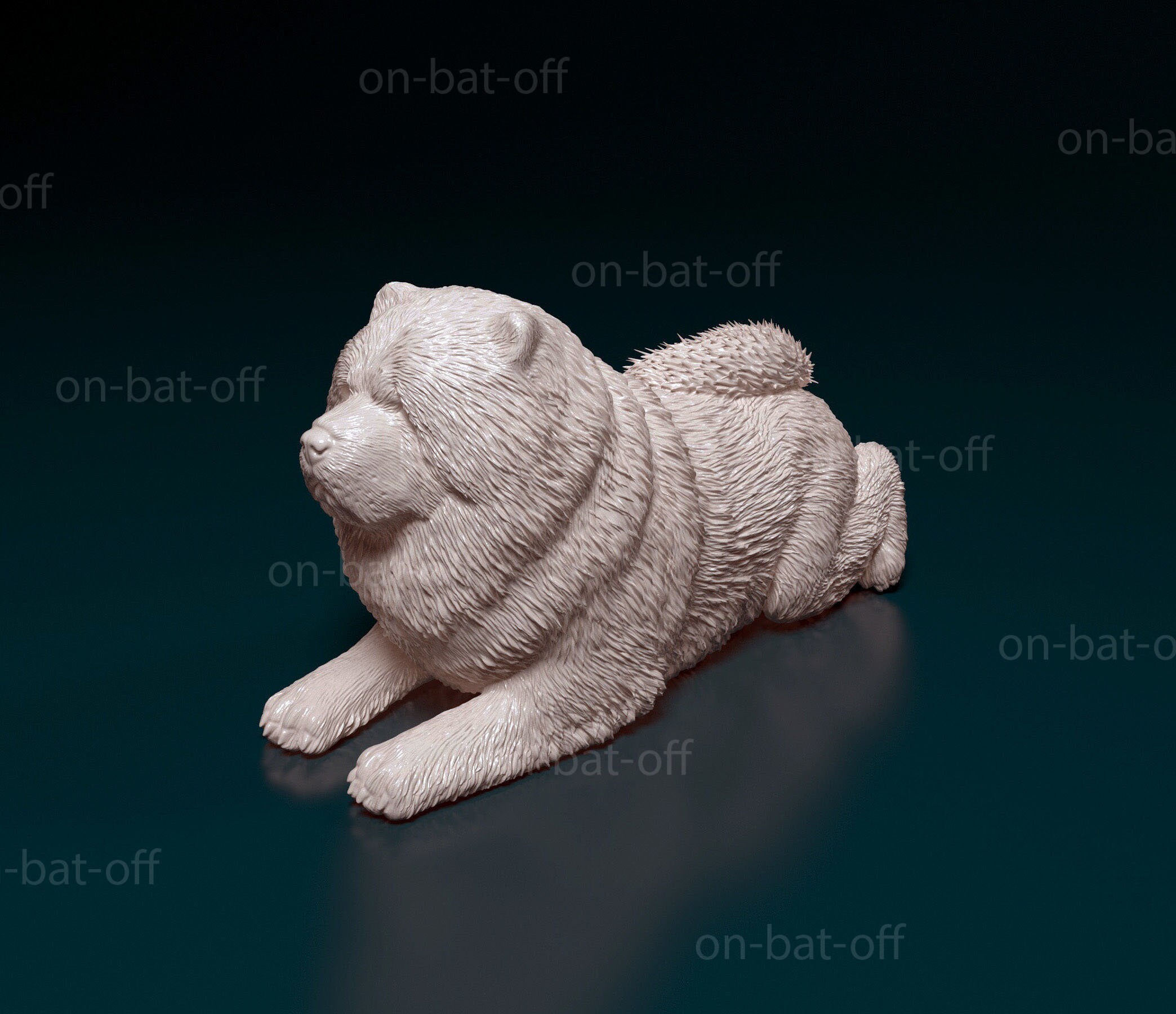 3D Printed Chow-chow Dog Statue Ready-to-paint Unpainted - Etsy