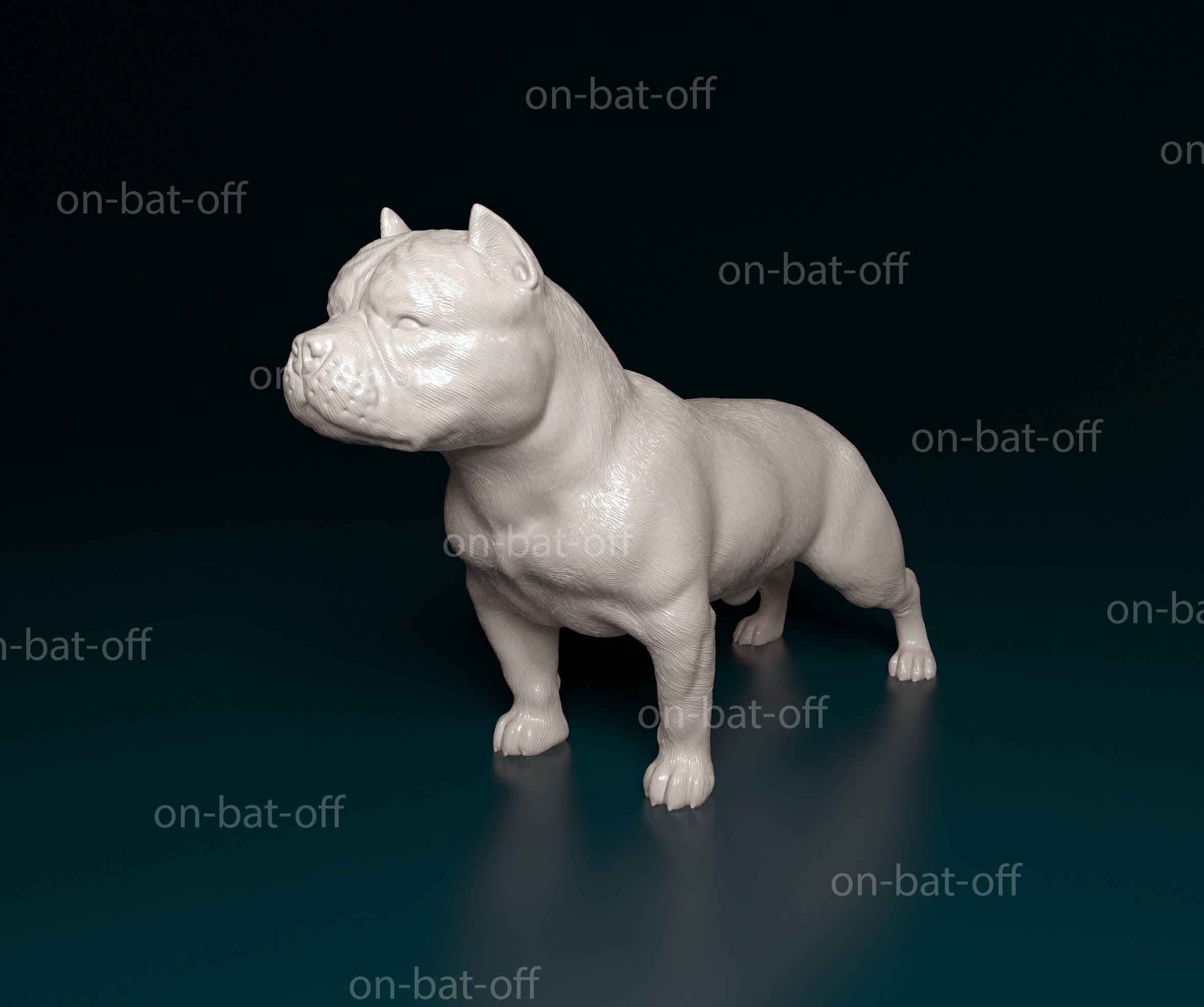 3D Printed American Bully Dog Statue Ready-to-paint - Etsy