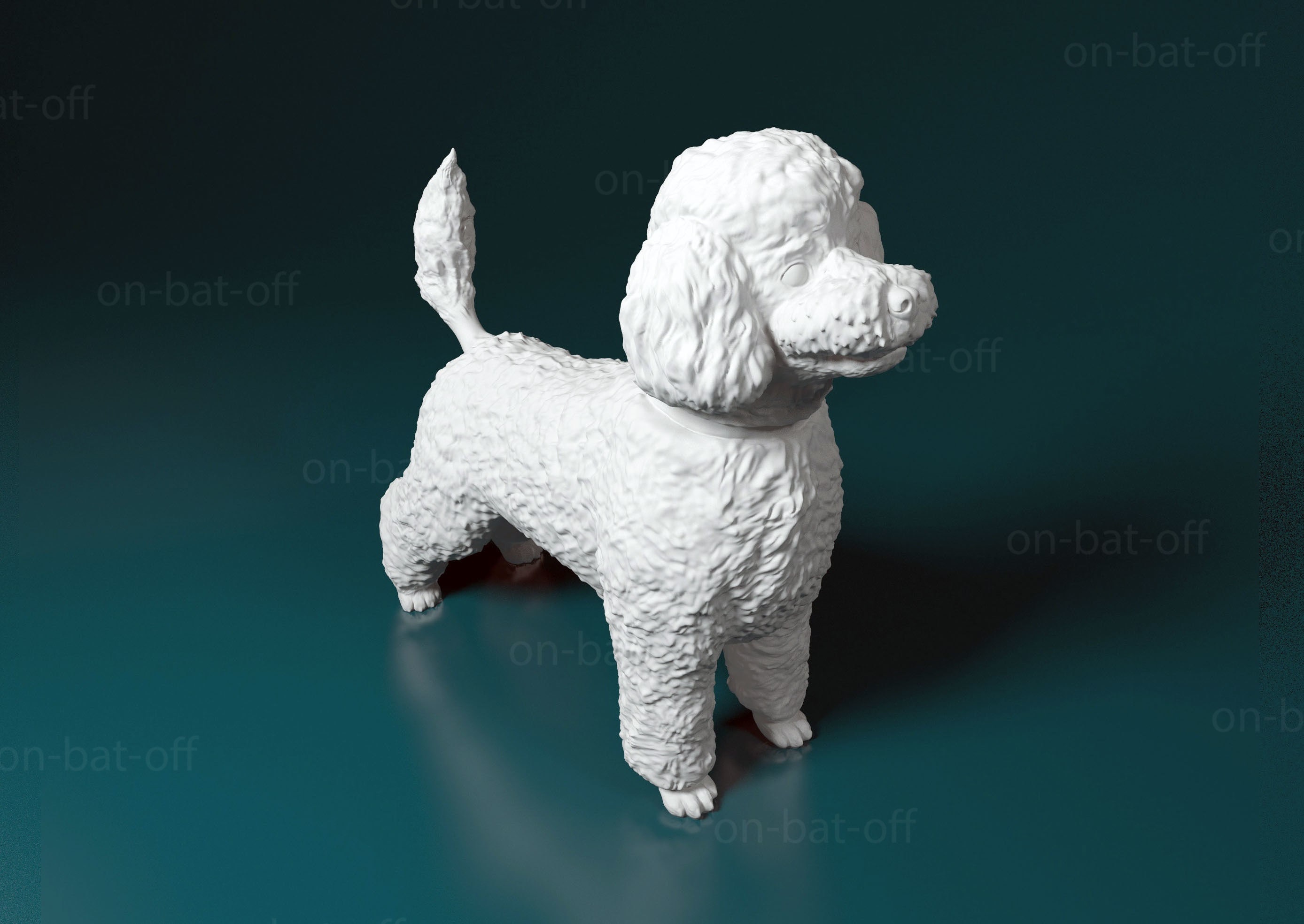 3D Printed Toy Poodle Dog Statue Ready-to-paint Unpainted - Etsy