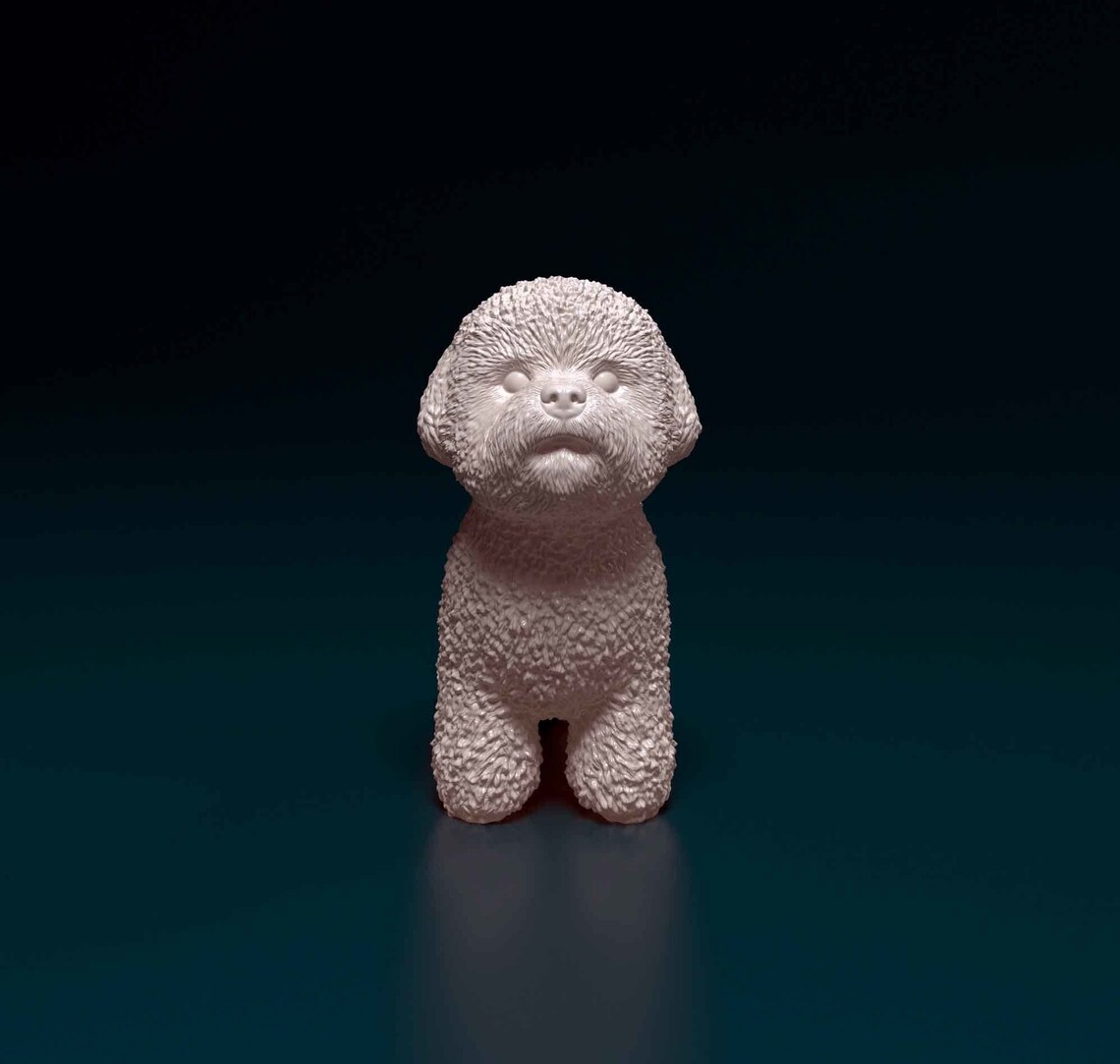3D Printed Bichon Frise Dog Statue Ready-to-paint Unpainted - Etsy