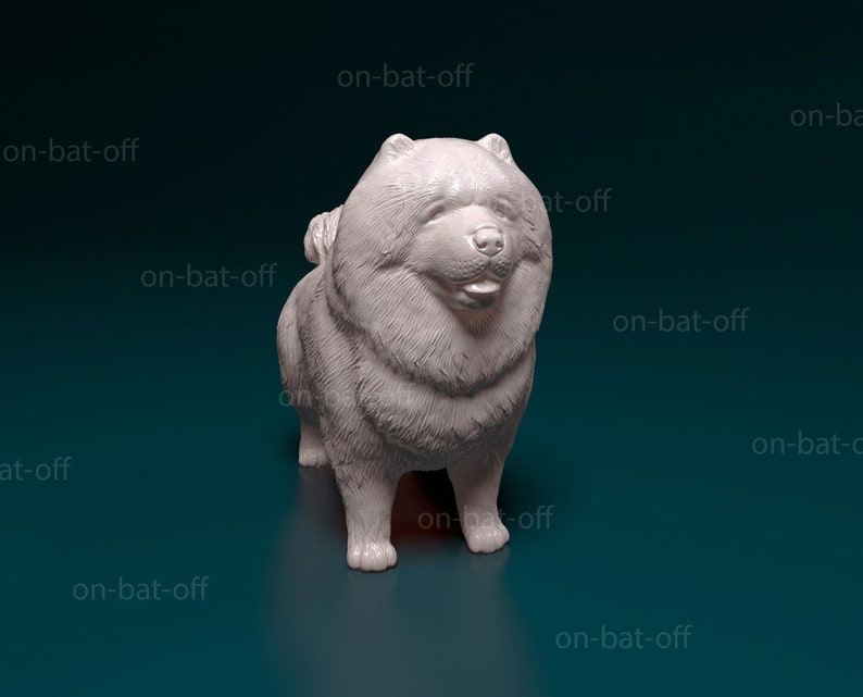 3D Printed Chow-chow Dog Statue Ready-to-paint Unpainted - Etsy