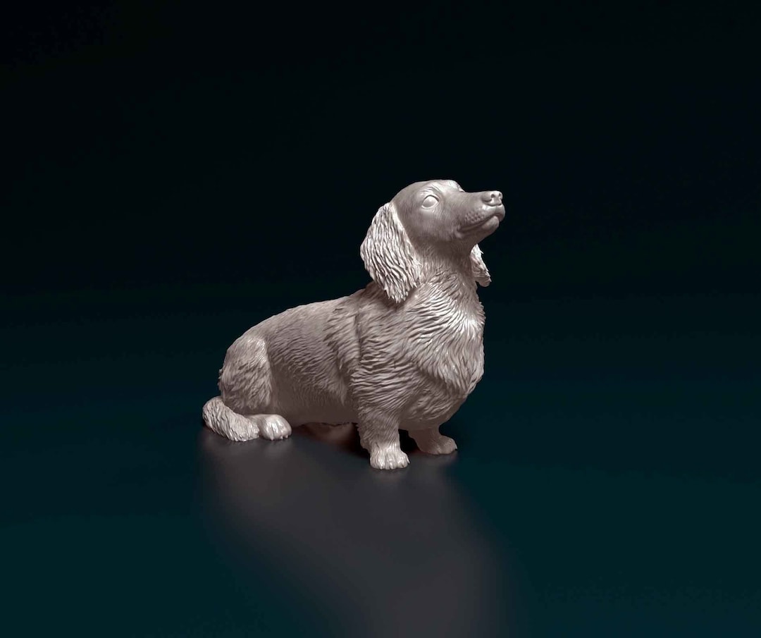 Dachshund Dog Figurine 3D Printed Sculpture for Pet Memorial or Shelf ...