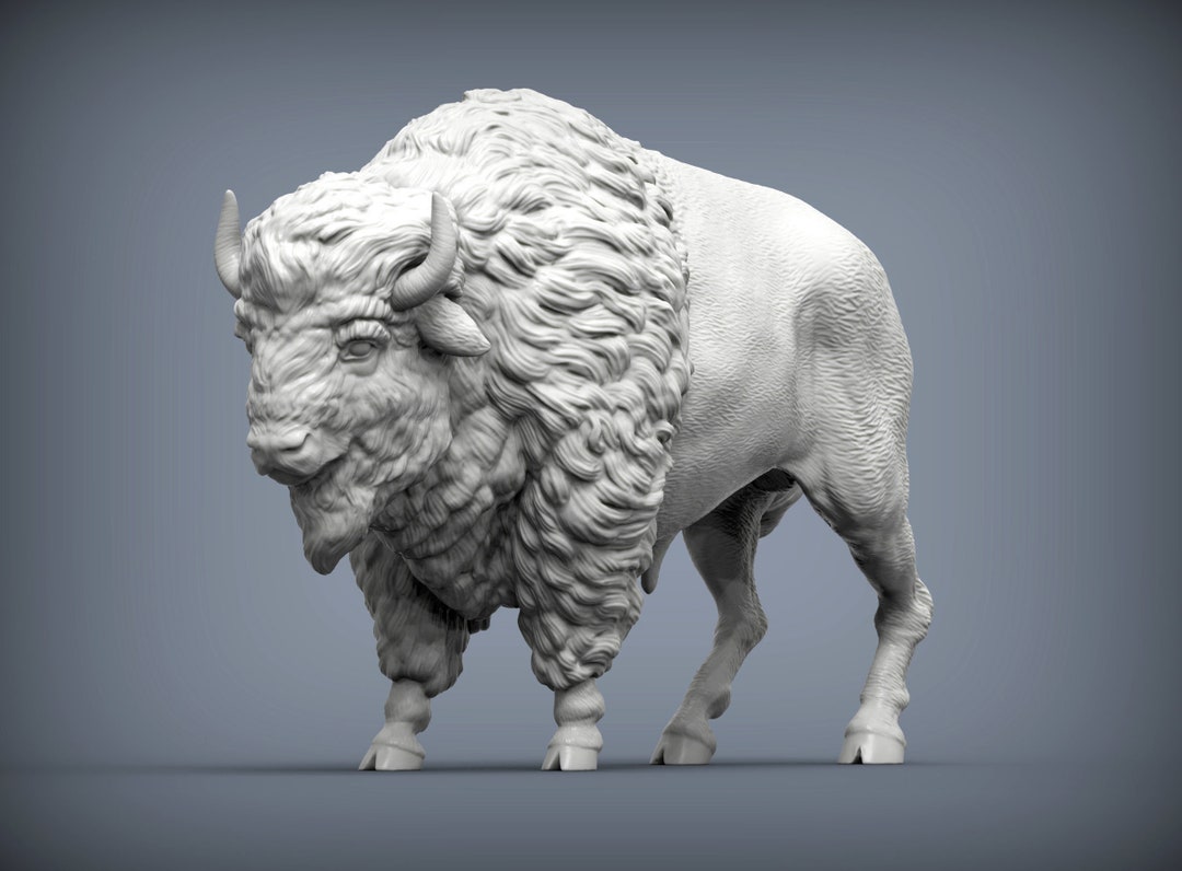 3D Printed Bison Statue - Etsy