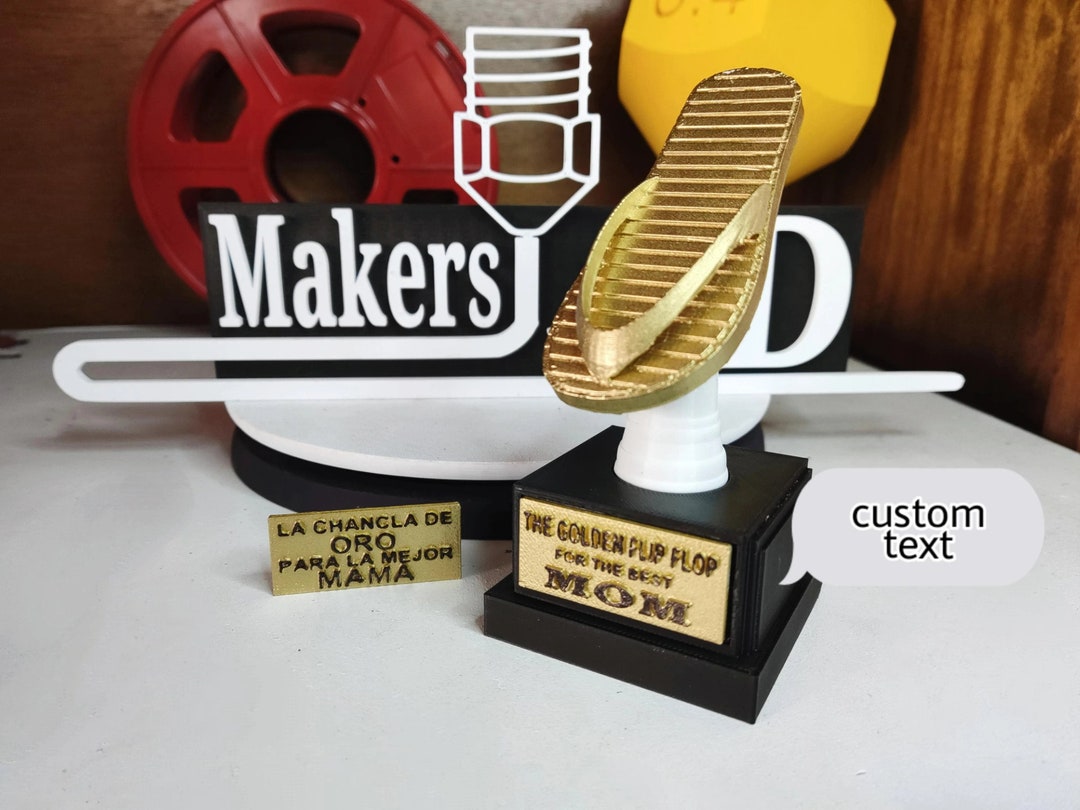 La chancla dorada para la mejor mamá Trofeo impreso en 3D - Etsy España