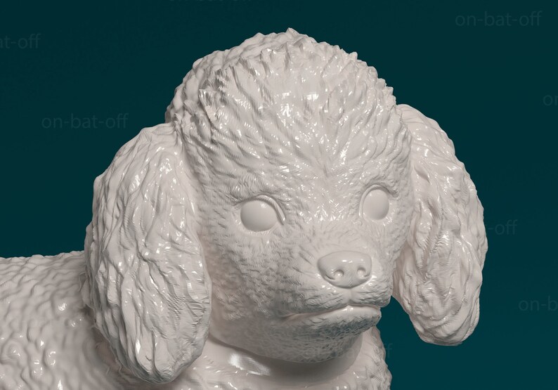 3D Printed Toy Poodle Dog Statue Ready-to-paint Unpainted - Etsy