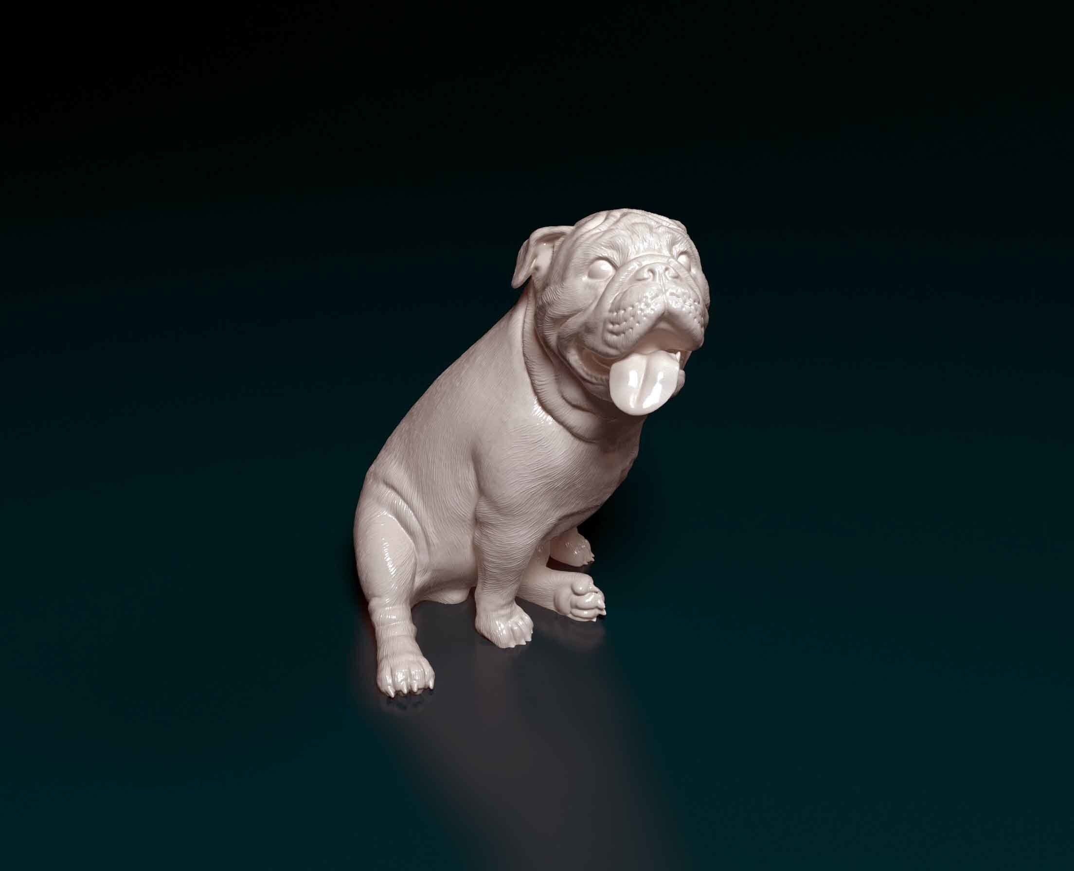 3D Printed English Bulldog Dog Statue Ready-to-paint - Etsy