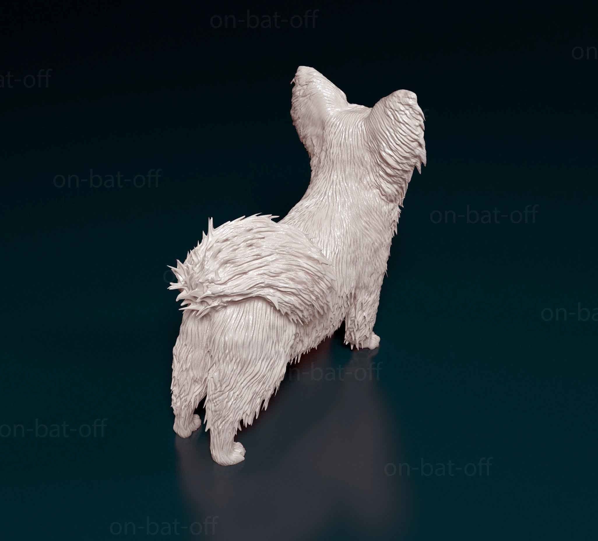3D Printed Papillon Dog Statue Ready-to-paint Unpainted - Etsy