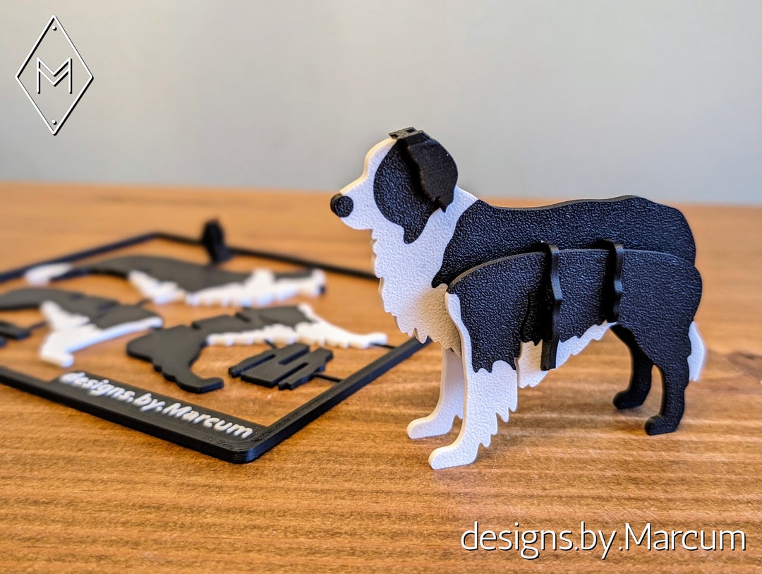 3D Printed Border Collie Dog Kit Card Variety of Breeds - Etsy