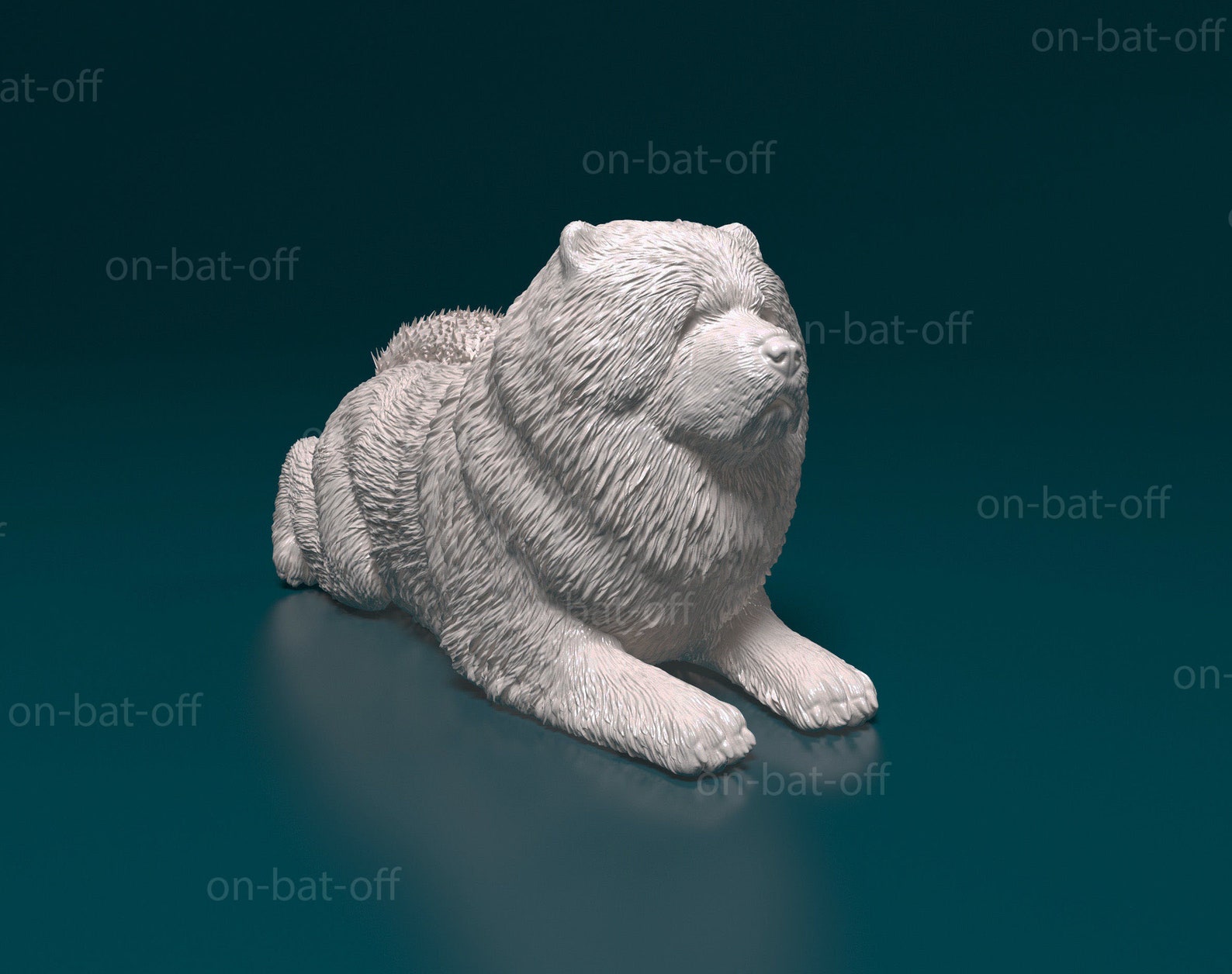 3D Printed Chow-chow Dog Statue Ready-to-paint Unpainted - Etsy