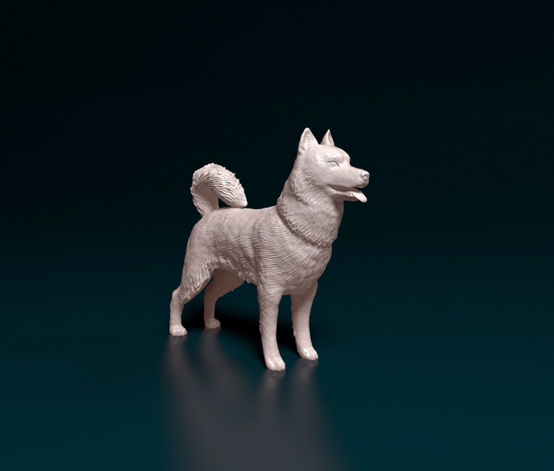 3D Printed Siberian Husky Dog Statue Ready-to-paint Unpainted Printing ...