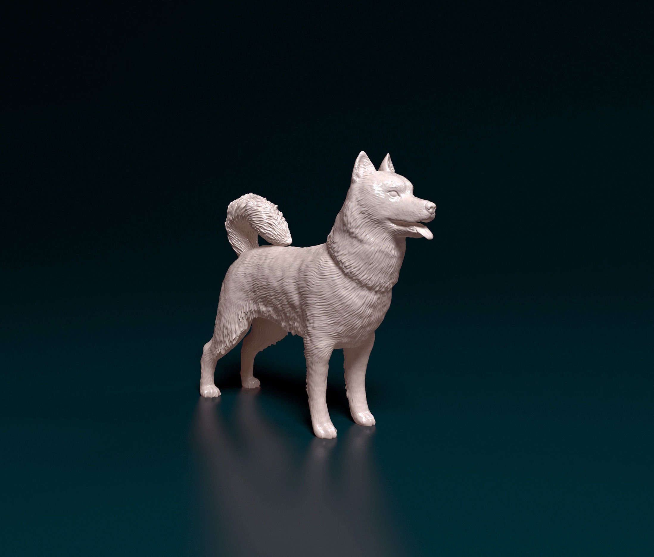 3D Printed Siberian Husky Dog Statue Ready-to-paint - Etsy