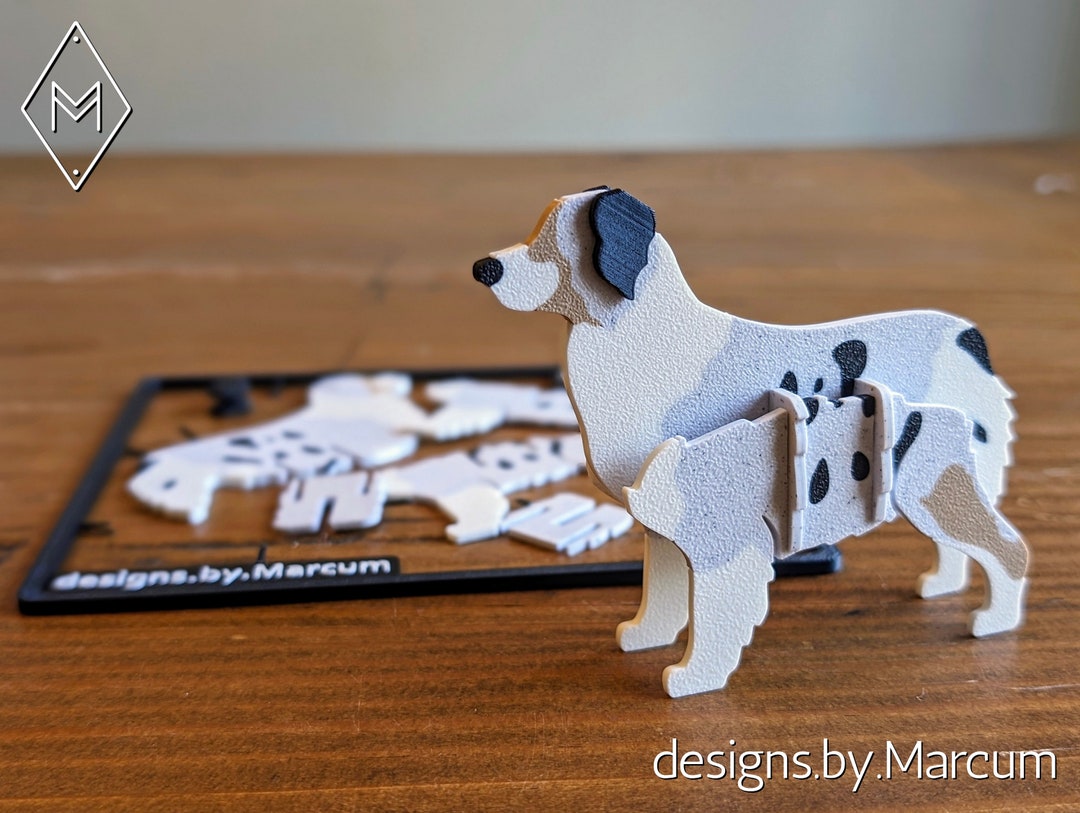 3D Printed Australian Shepherd Dog Kit Card Variety of Breeds - Etsy