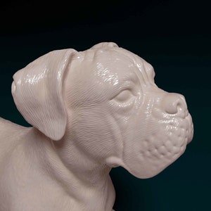 3D Printed Boxer Dog Statue - Ready-to-paint Unpainted Printing or ...