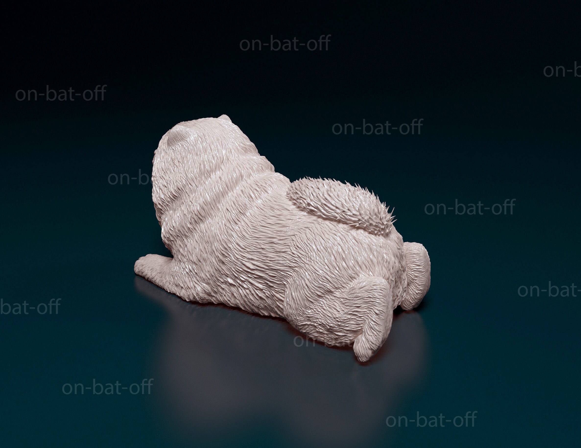 3D Printed Chow-chow Dog Statue Ready-to-paint Unpainted - Etsy