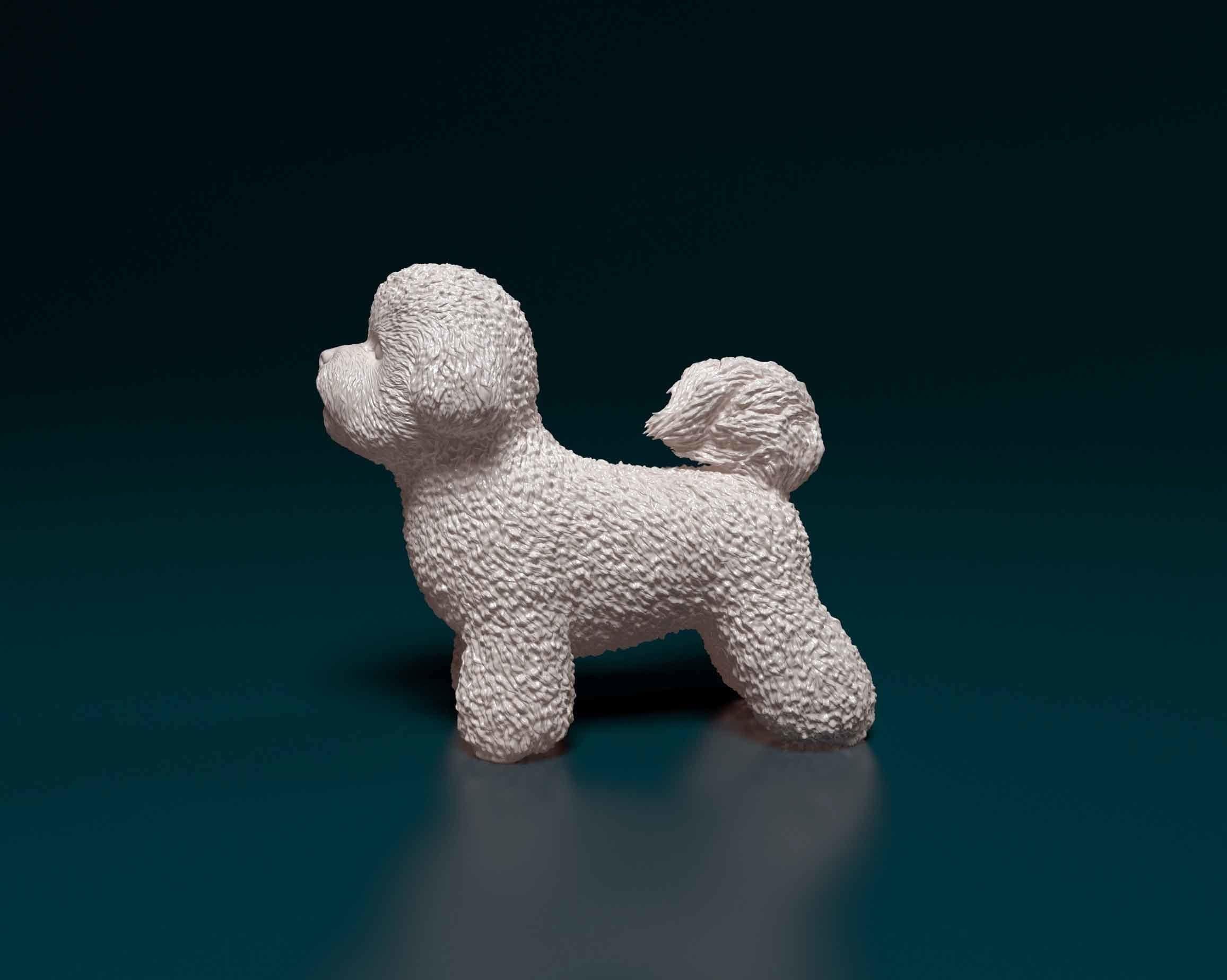 3D Printed Bichon Frise Dog Statue Ready-to-paint Unpainted - Etsy