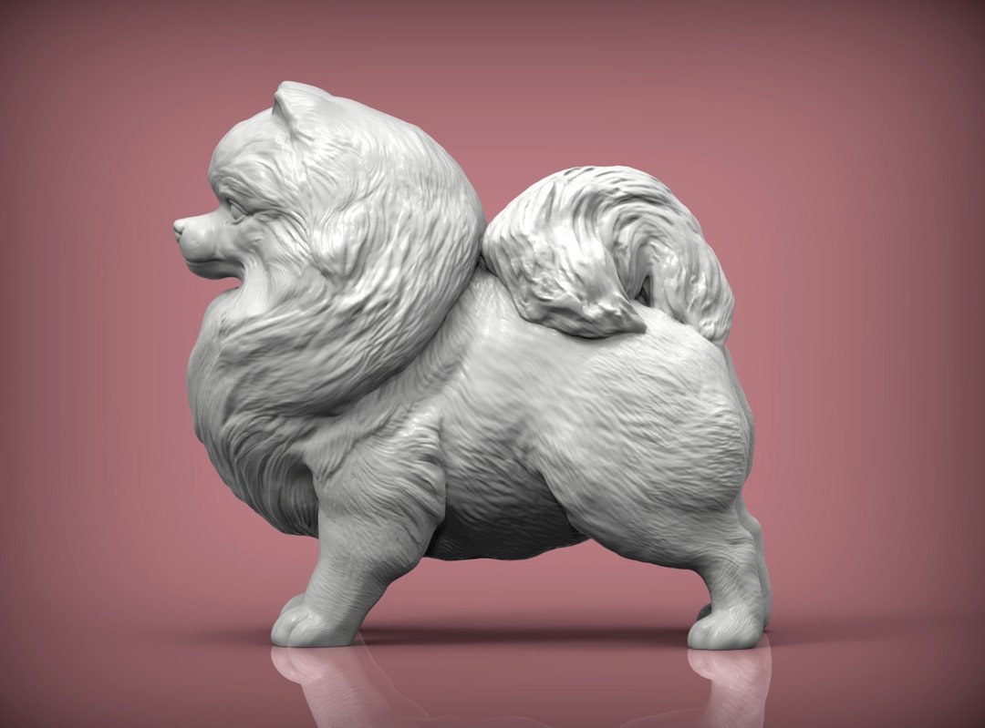 3D Printed Pomeranian Memorial Figurine - Custom Pet Keepsake - Cake ...