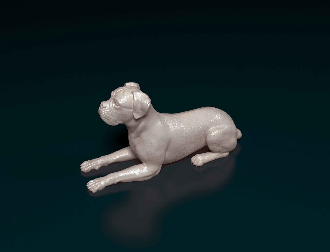 3D Printed Boxer Dog Statue Ready-to-paint Unpainted - Etsy