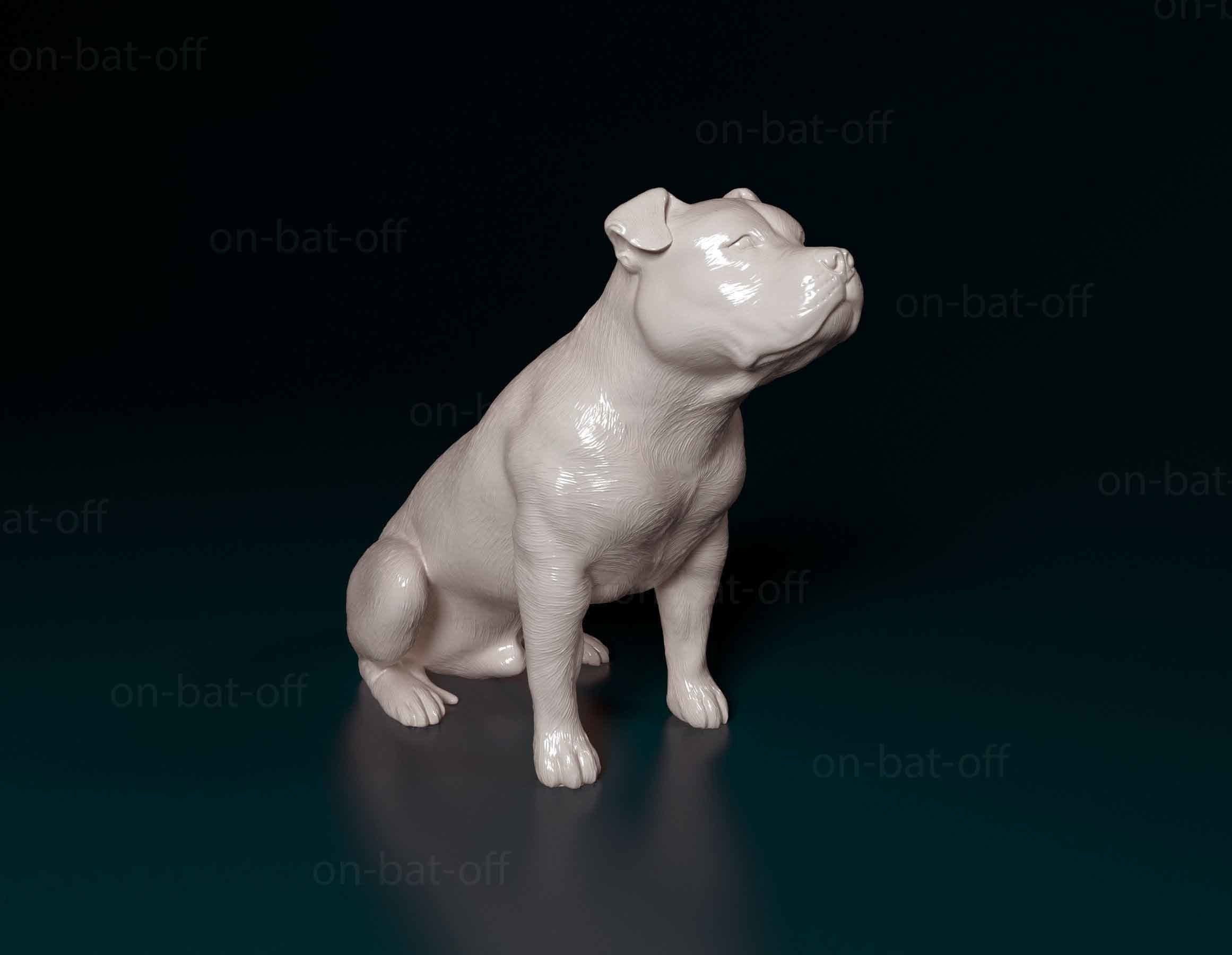 3D Printed Pitbull Dog Statue Ready-to-paint Unpainted - Etsy Australia