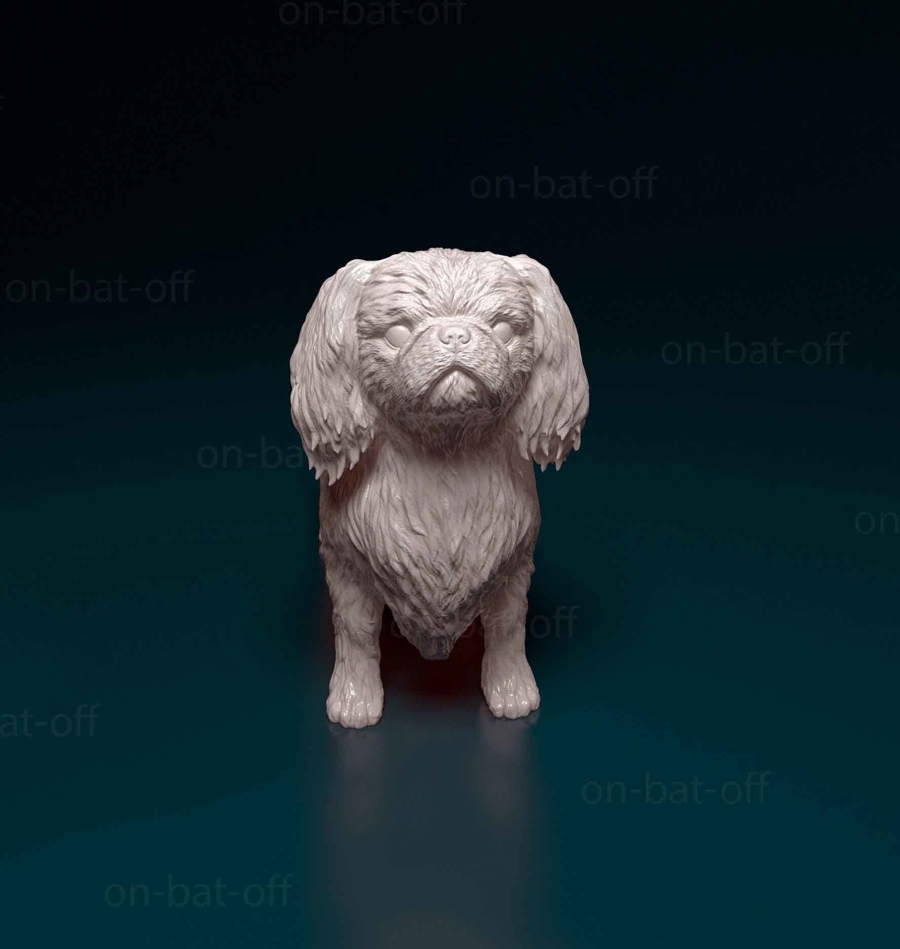 3D Printed Pekingese Dog Statue Ready-to-paint Unpainted - Etsy