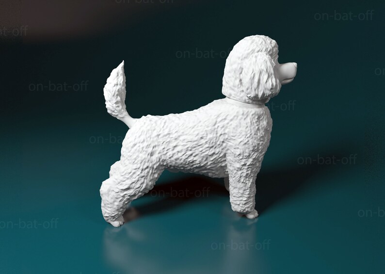 3D Printed Toy Poodle Dog Statue Ready-to-paint Unpainted - Etsy