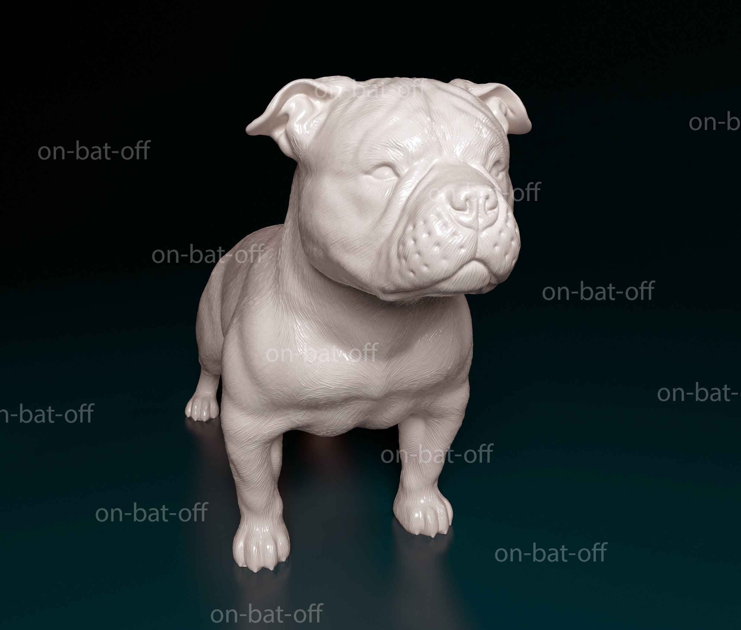 3D Printed American Bully Dog Statue Ready-to-paint - Etsy