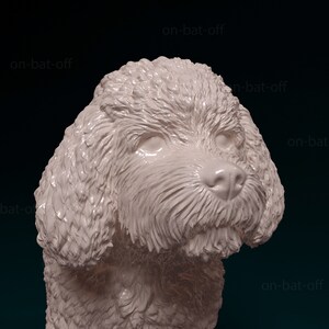 3D Printed Cockapoo Dog Statue - Ready-to-paint Unpainted Printing or ...
