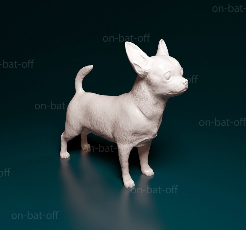 3D Printed Chihuahua Dog Statue Ready-to-paint Unpainted - Etsy