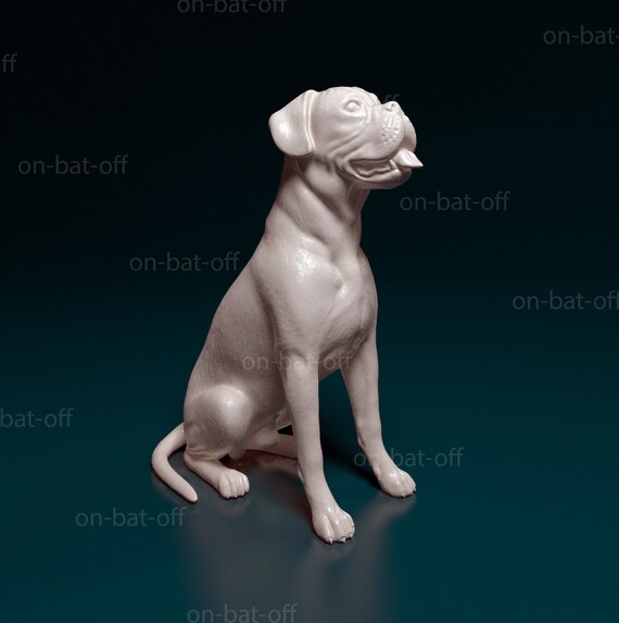 3D Printed Boxer Dog Statue - Etsy
